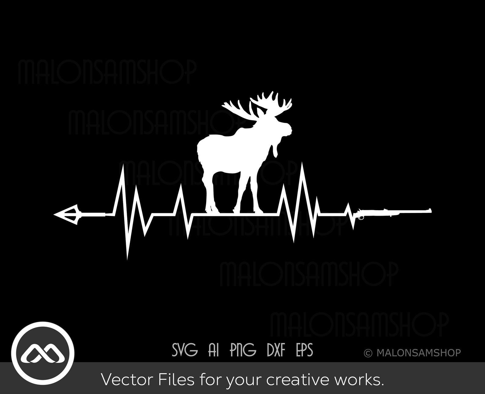 Moose hunting SVG Heartbeat hunting svg deer svg deer | Etsy