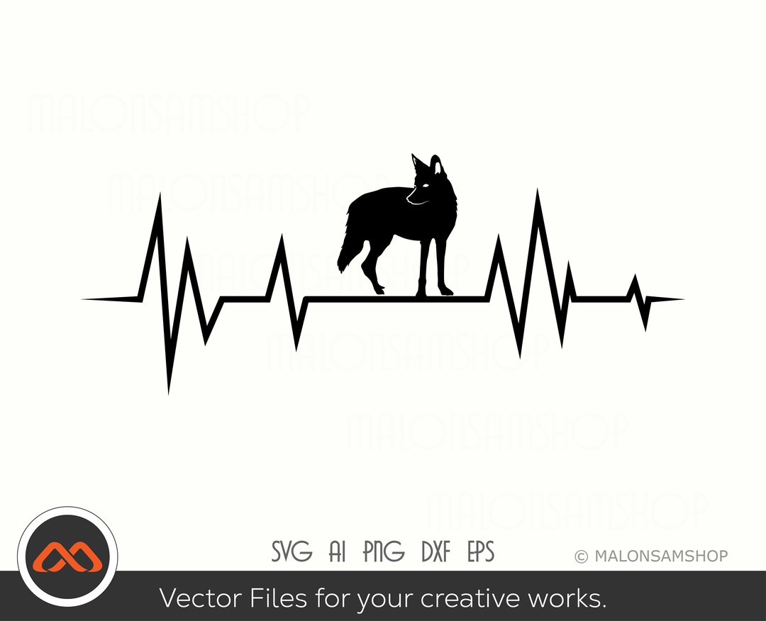 Coyote Hunting SVG Heart Beat - Hunting Clipart, Hunting Svg, Deer ...