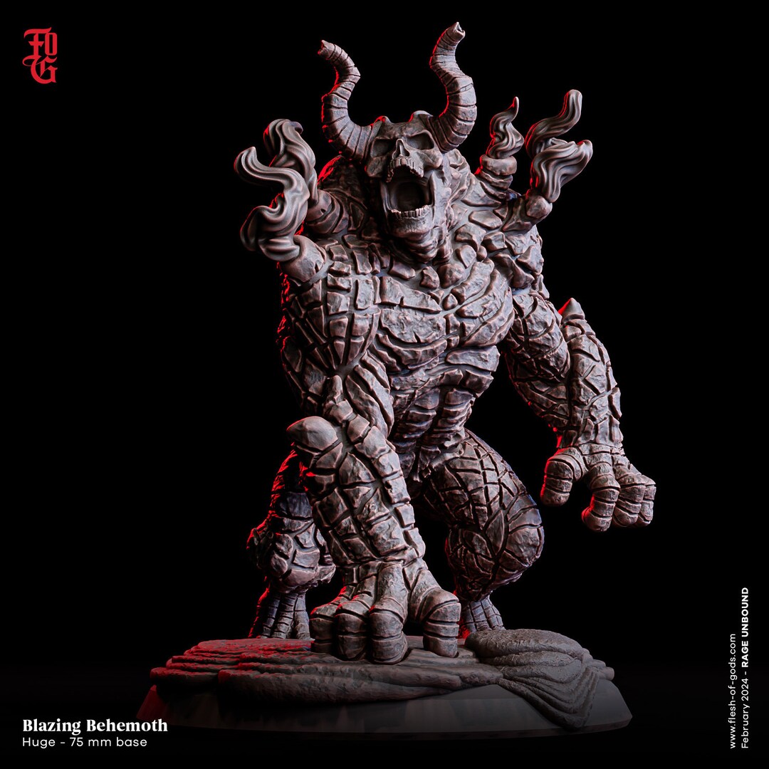 Blazing Behemoth Miniature for Dungeons and Dragonstabletop Rpgs - Etsy UK