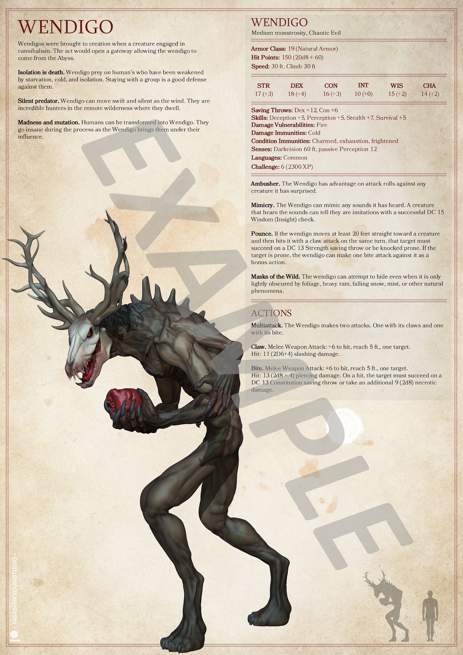 Wendigo Miniature for Dungeons and DragonsTabletop RPGs - Etsy France