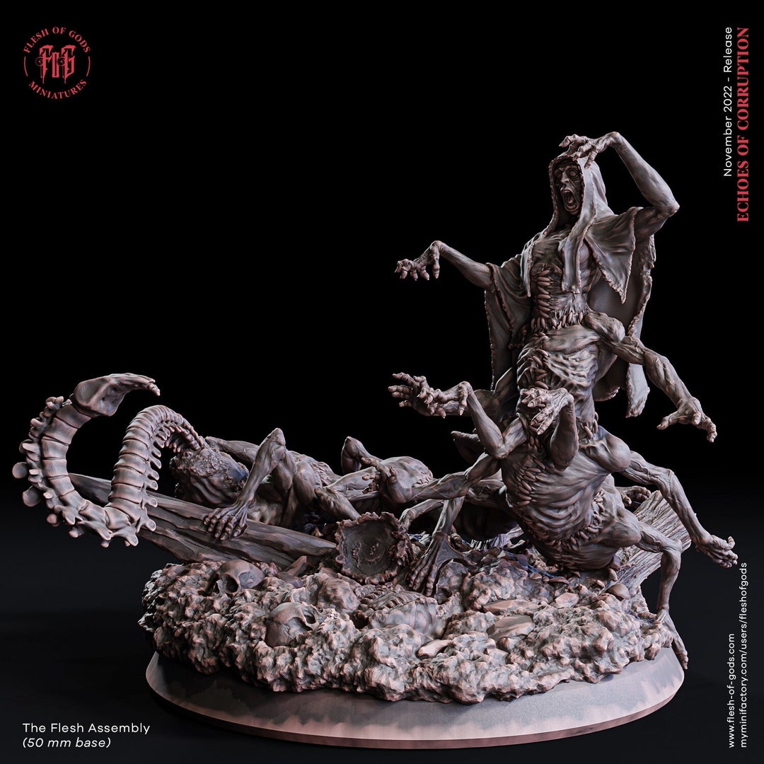 Corpse Snake Flesh Assembly Flesh Nightmare Miniature for Dungeons and ...