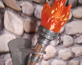 Fantasy LED Flame Torch Sconce, Medieval Tavern Decor - Etsy