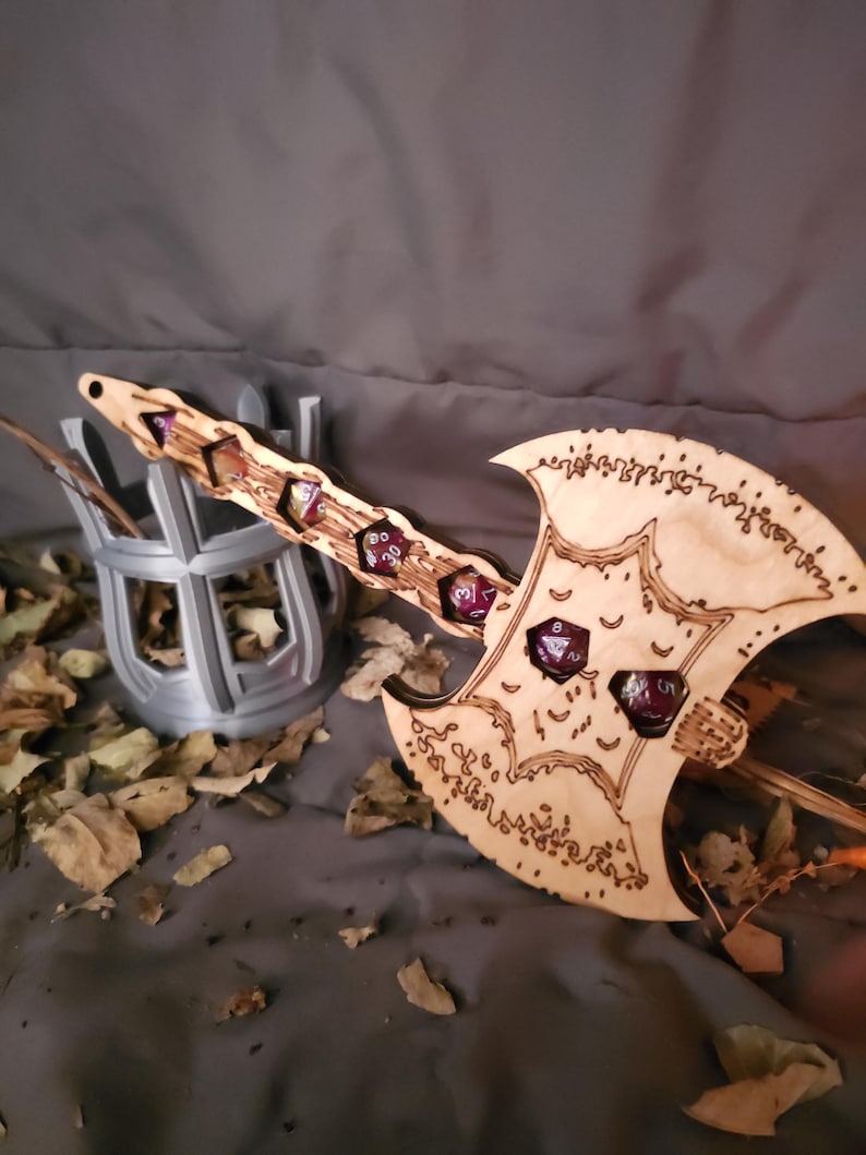 Wooden Battle Axe Dice Holder, Dnd Gaming Prop - Etsy