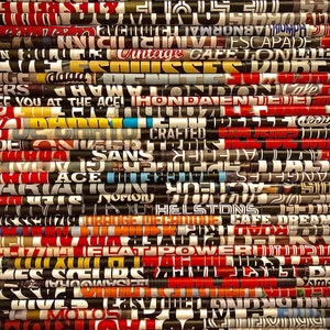 Abstract Picture Created From Recycled Magazines, Multicolored Rolls ...