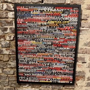 Abstract Picture Created From Recycled Magazines, Multicolored Rolls ...