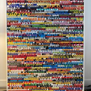 Large Abstract Picture Created From Recycled Magazines, Multicolored ...