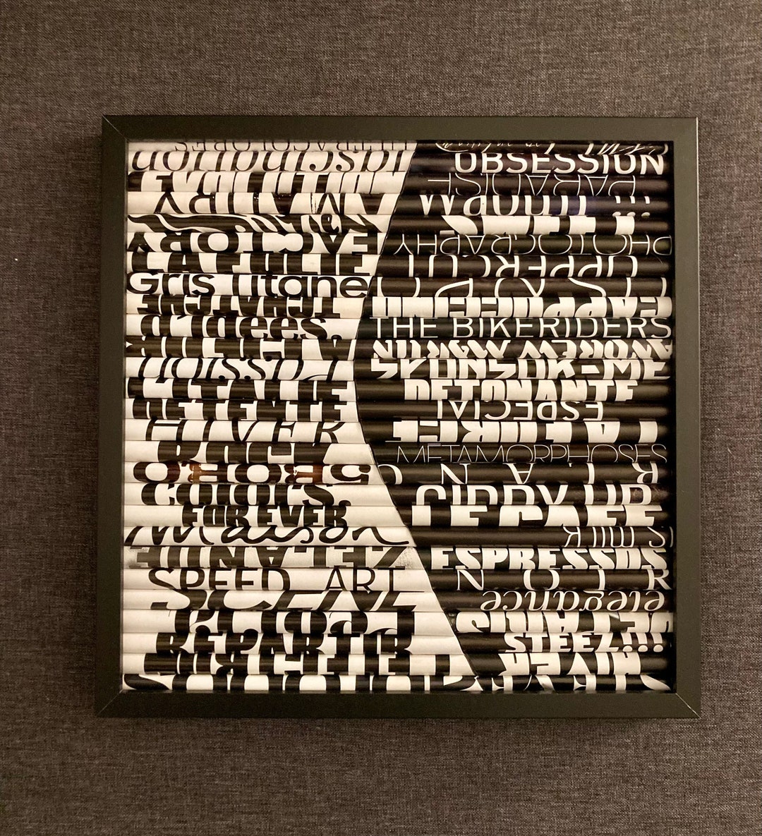 Original Abstract Painting in Recycled Magazines. Wall Decor Rolled ...