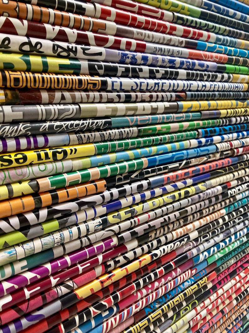 Large Abstract Picture Created From Recycled Magazines, Multicolored ...