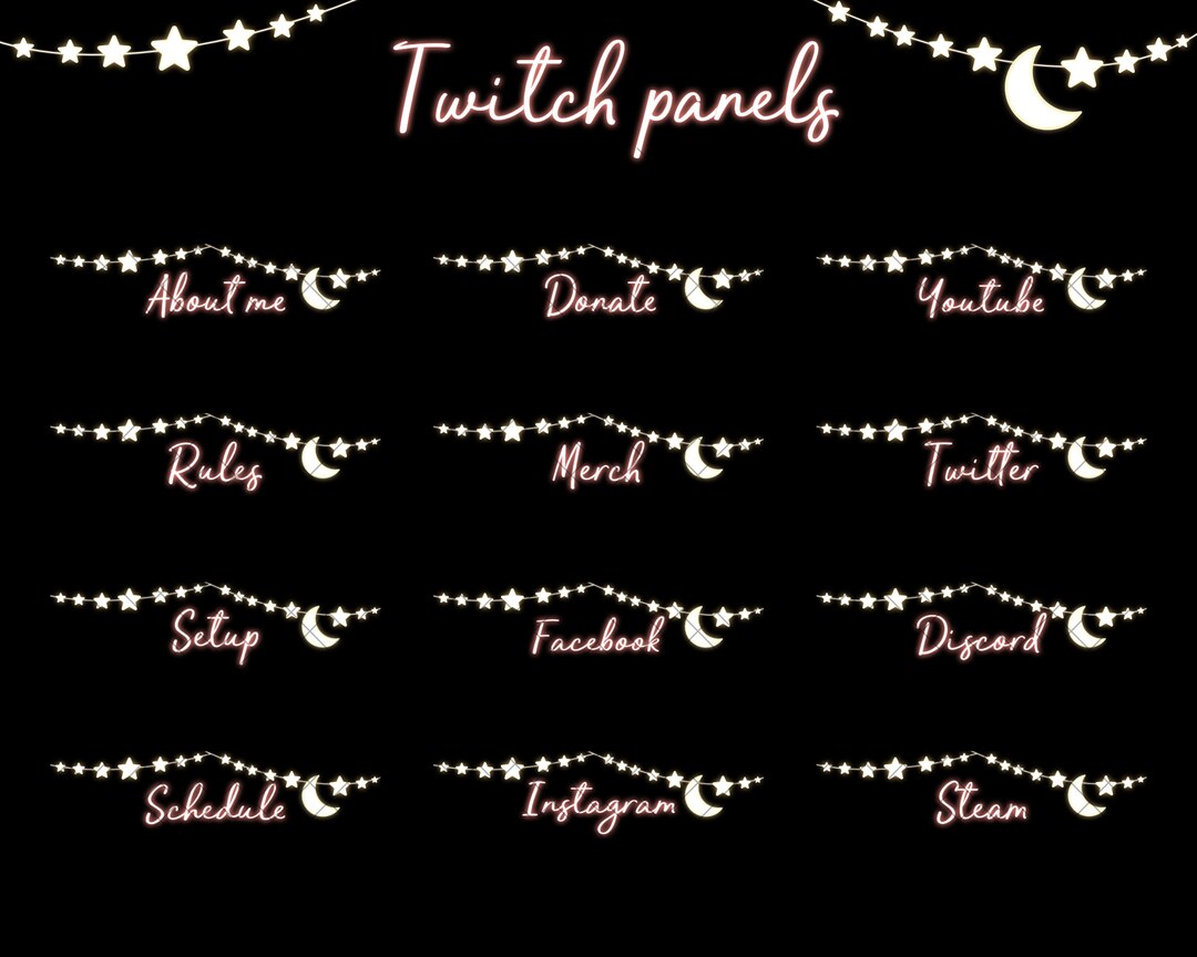 Twitch Panels Cute, Custom Twitch Panels, Twitch Panels Girly - Etsy