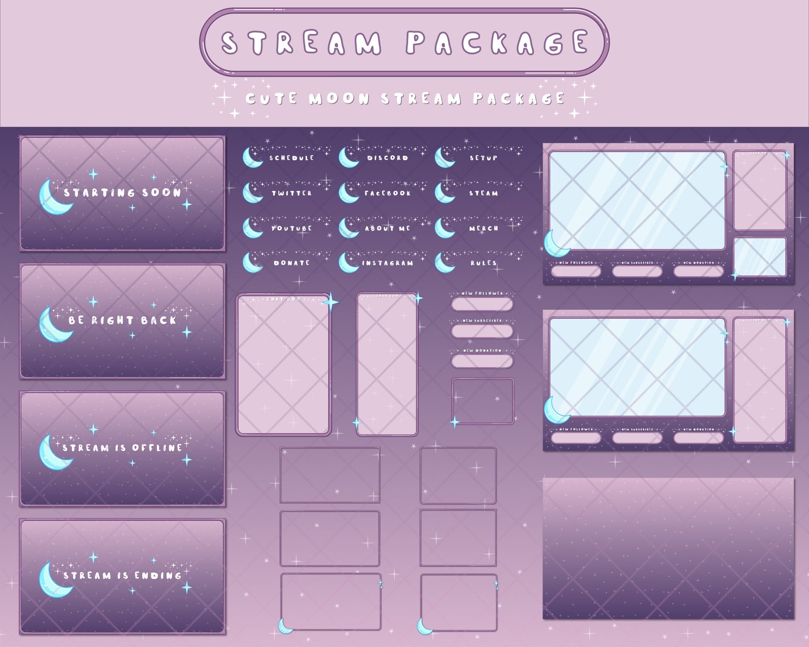 Twitch Overlay Package Twitch Package Twitch Overlay Stream | Etsy