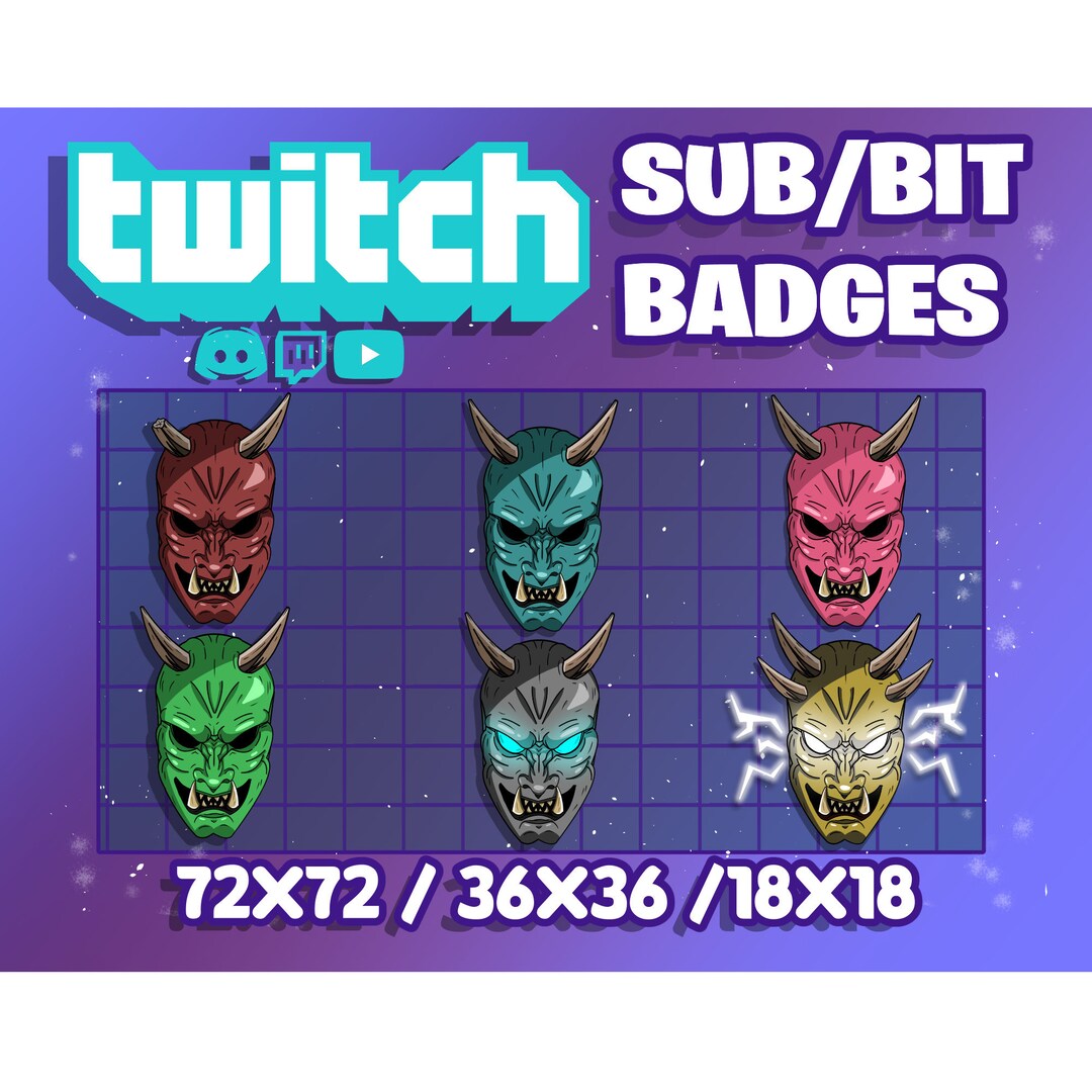 ONI Twitch Sub Badges/ Emblems Emblems Twitch/ Twitch Demon Subscriber ...