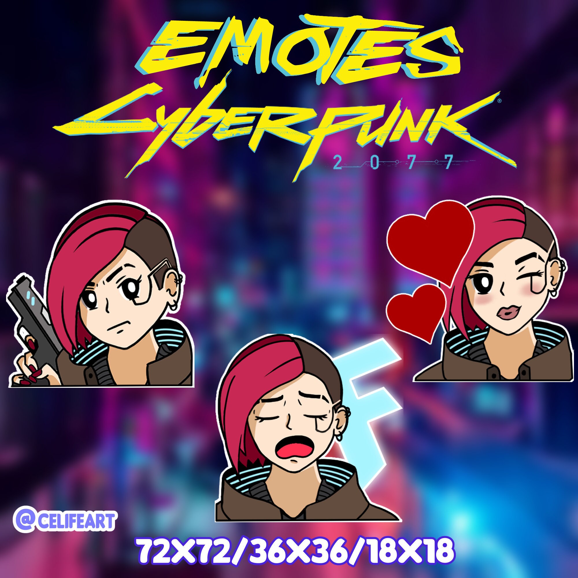 Twitch Emote / Cyberpunk / Emotes for Streamers / Emote F / - Etsy