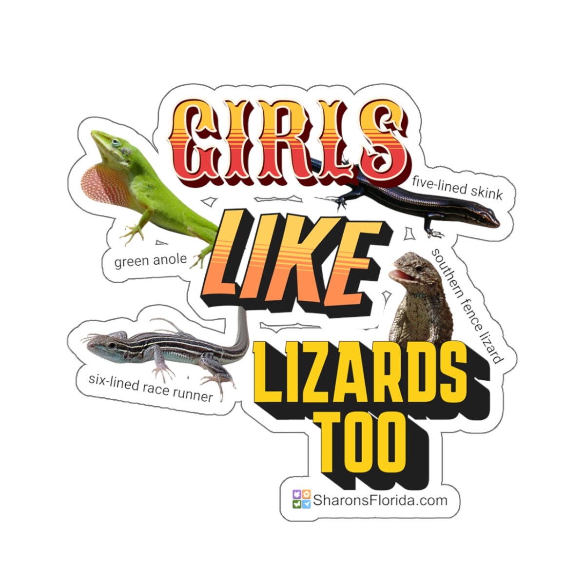 Girls Like Lizards Too Sticker - Etsy