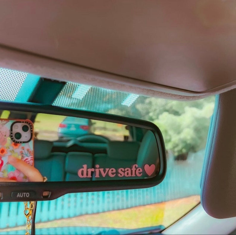 Drive Safe Car Mirror Decal Rear View Mirror Cling - Etsy