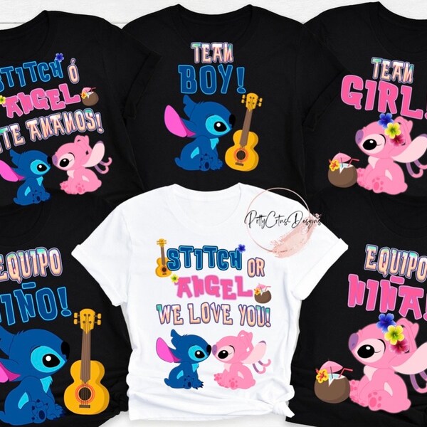 Stitch and Angel Gender Reveal - Etsy