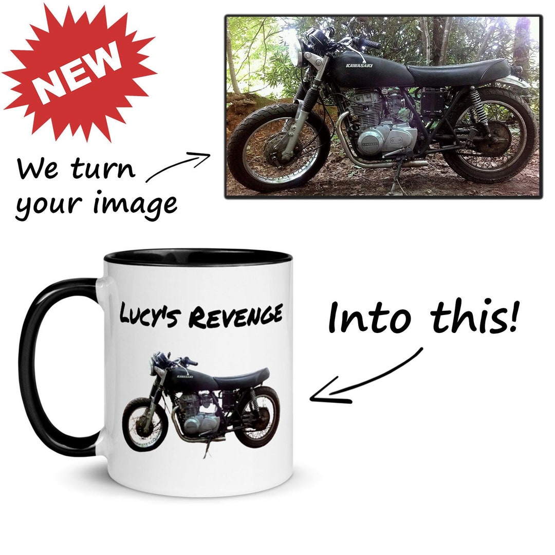 Personalized Motorcycle Mug - Your Own Photo and Text - Custom Gift ...