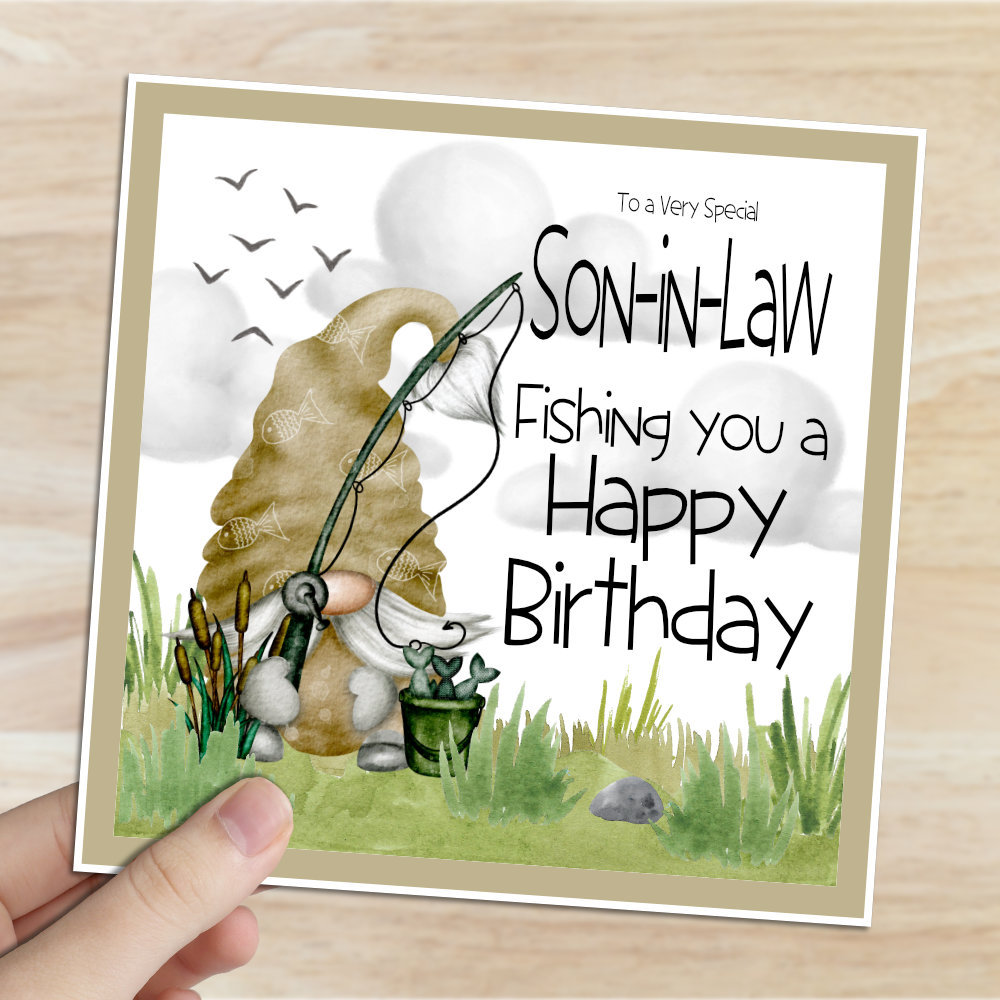 Son in Law Fishing Birthday Card-son in Law Birthday Card-fishing ...