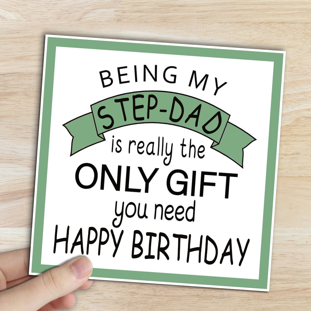 Step Dad Birthday Card-birthday Card for Step Dad-funny Step - Etsy