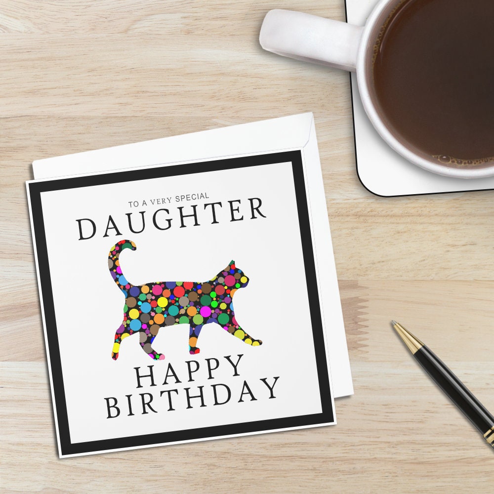Cat Themed Birthday Card for Daughter Daughter Birthday Card Handmade ...