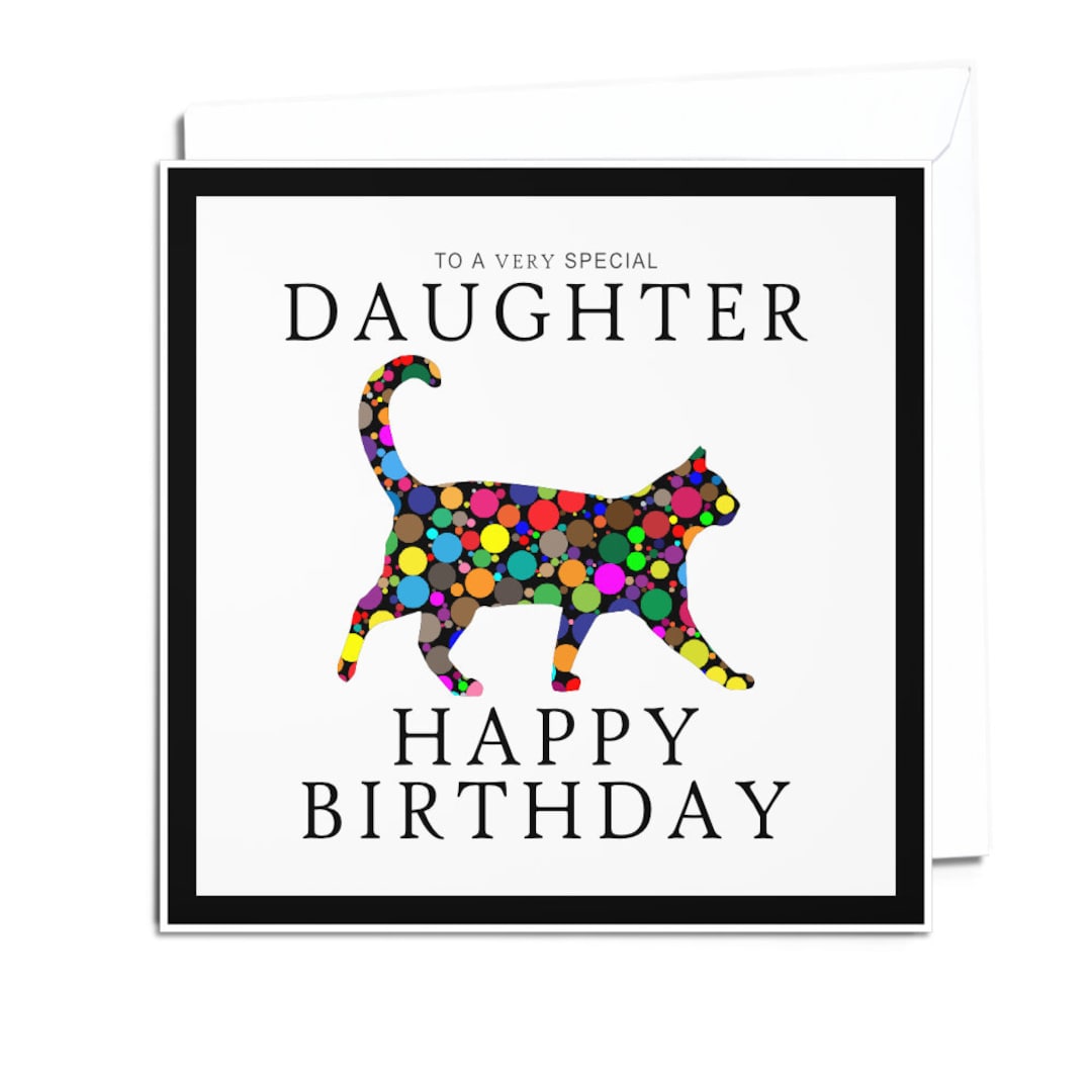 Cat Themed Birthday Card for Daughter | Daughter Birthday Card ...