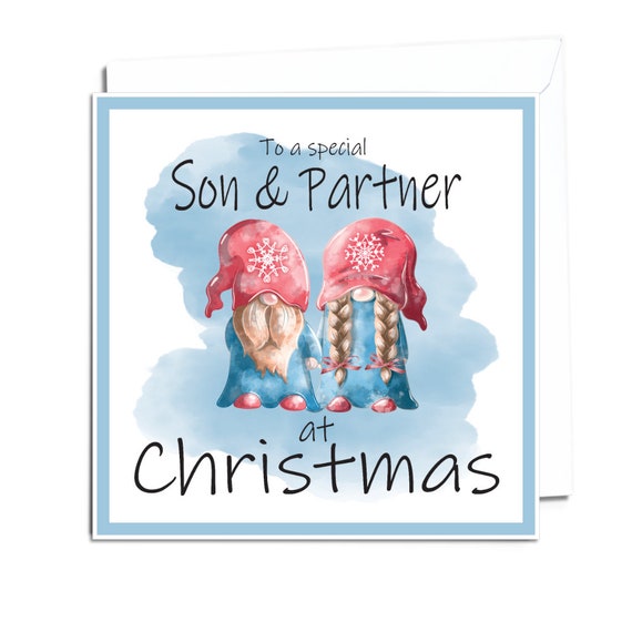 Son and Partner Christmas Card-christmas Card for Son and - Etsy UK