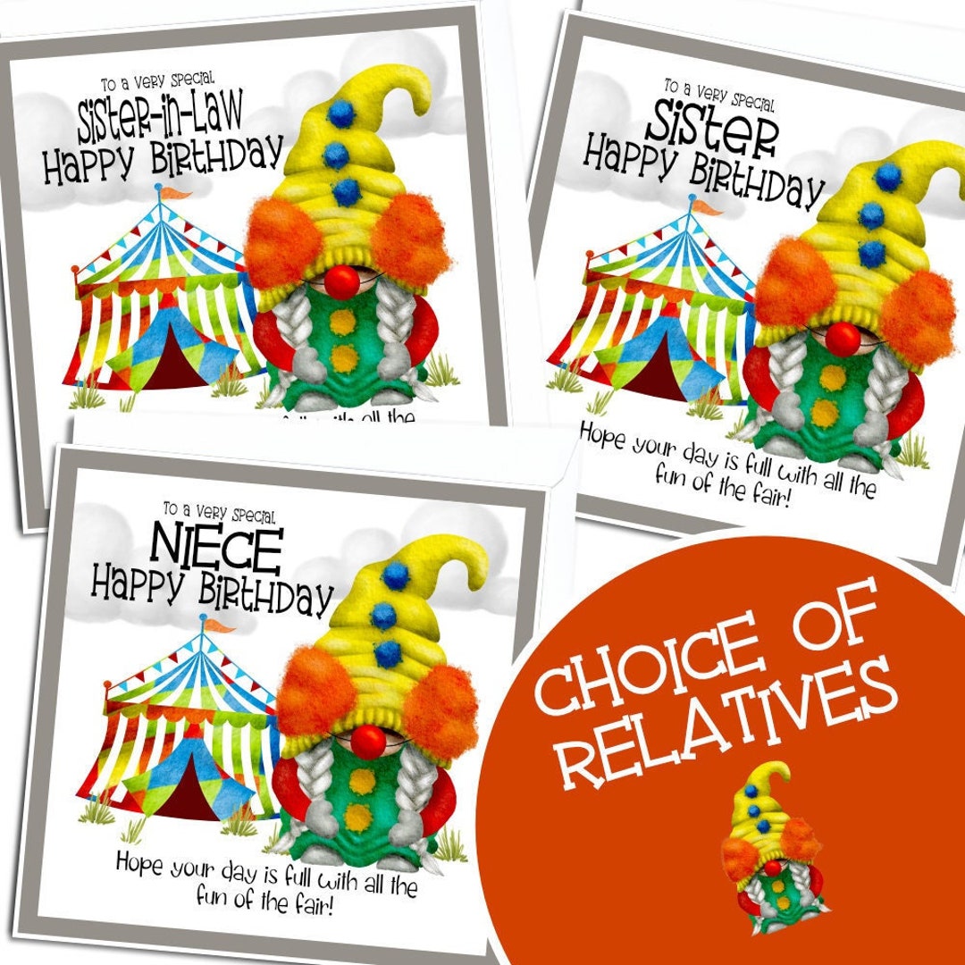 Personalised Clown Themed Birthday Card for Her Funny Clown Birthday ...
