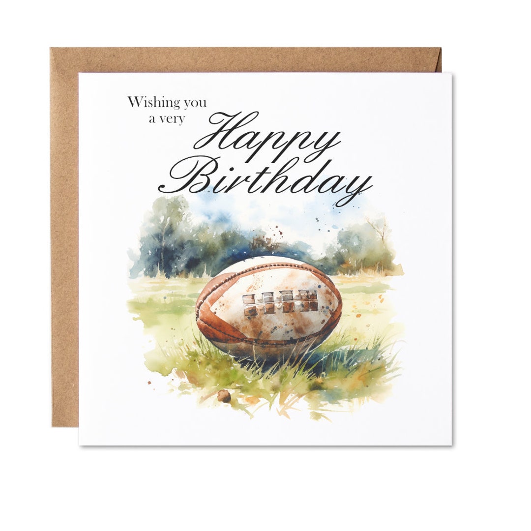 Rugby Birthday Card Birthday Card for Rugby Fan Rugby Themed Birthday ...