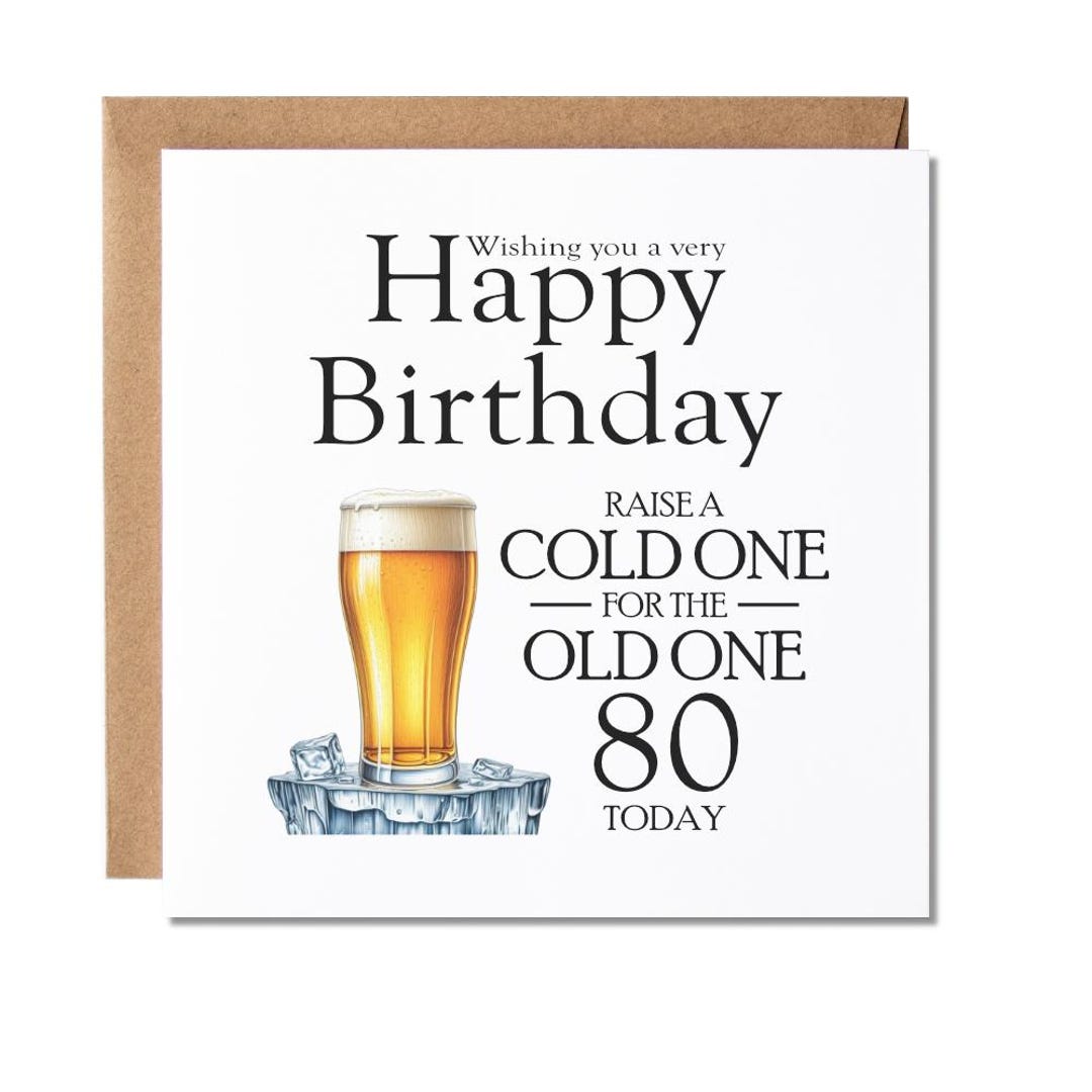 80th Birthday Card for Men | Funny 80th Birthday Card for Him | Friends ...