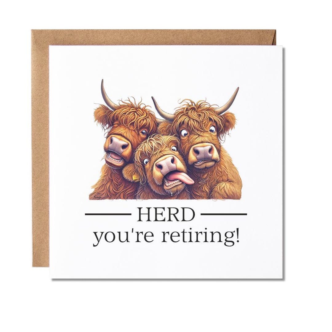 Funny Retirement Card Retirement Card for Him or Her Friend Highland ...