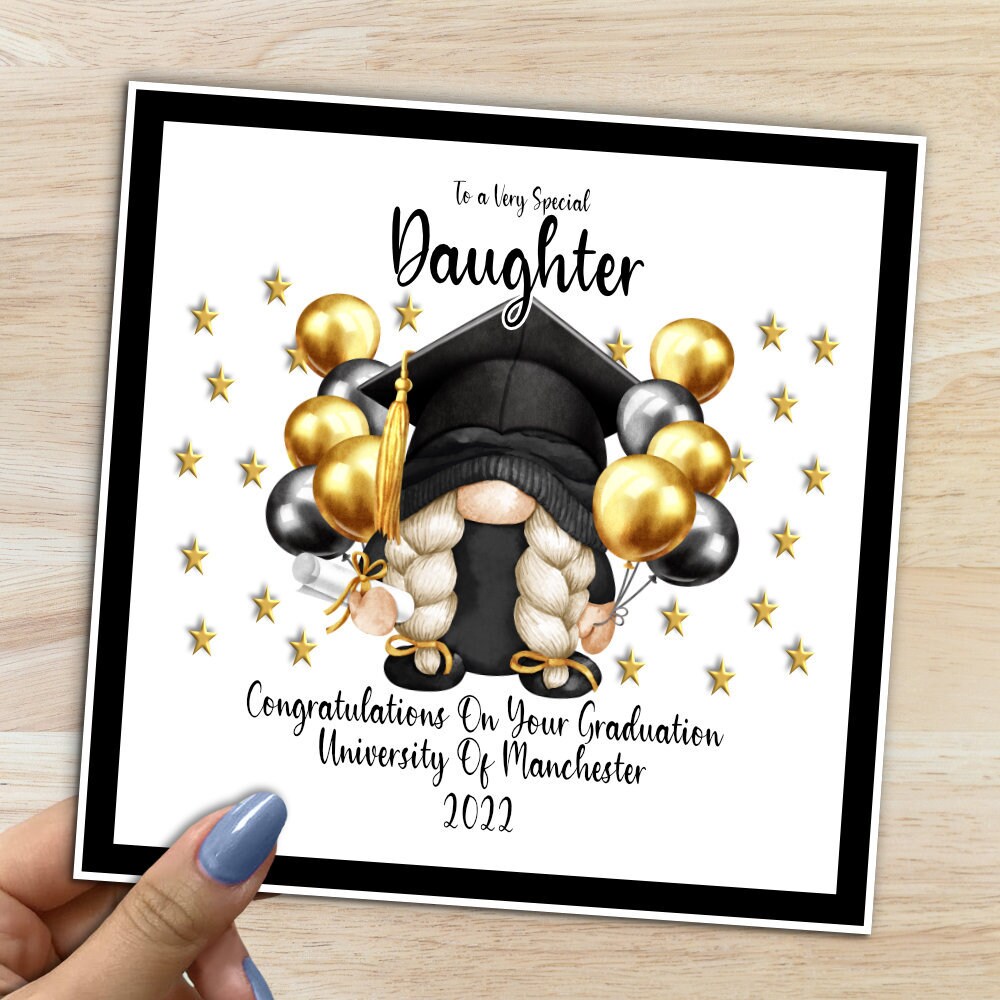 Personalised Daughter Graduation Card-congratulation Gnome - Etsy UK