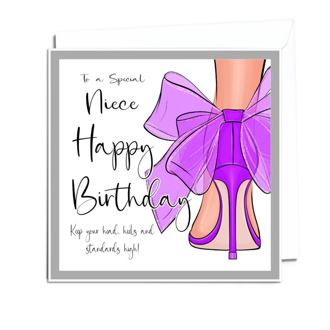 Niece Birthday Card choice Of Colour Shoe birthday Card For Etsy UK niece-birthday-card-choice-of-colour-shoe-birthday-card-for-etsy-uk