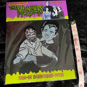 The Munsters Iron-on Embroidered Patch Eddie Munster and Wolfie - Etsy
