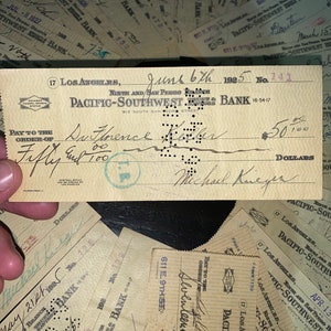 Vintage/antique Checks, Used Bank Paper Checks From the 1920s lot - Etsy