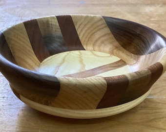 Unique Walnut and Curly Maple Large Segmented Salad Bowl - Etsy