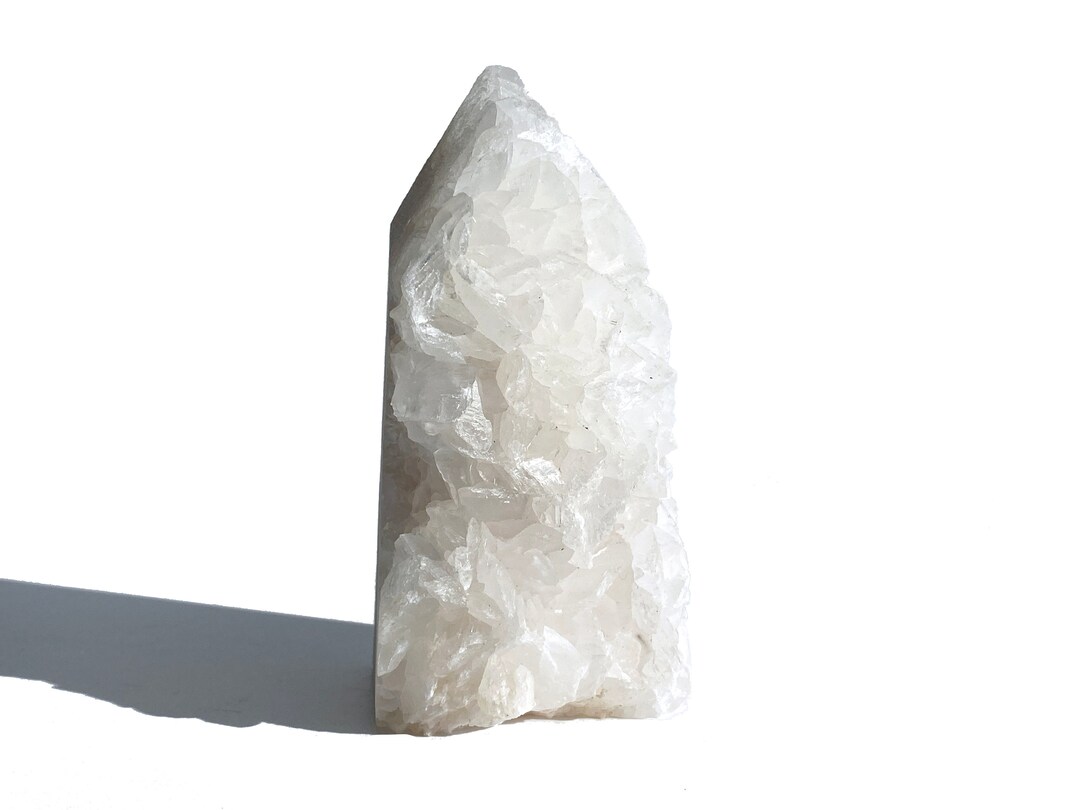 Natural White Flaky Calcite Crystal Tower Crystals / Energy / Healing ...