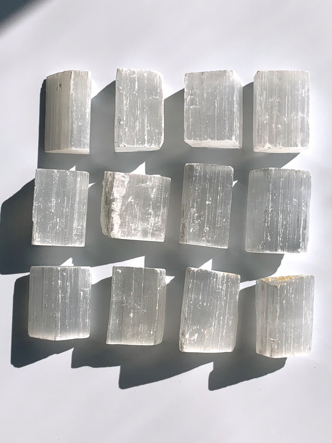White Selenite / Satin Spar Crystal Specimen Blocks Crystals - Etsy