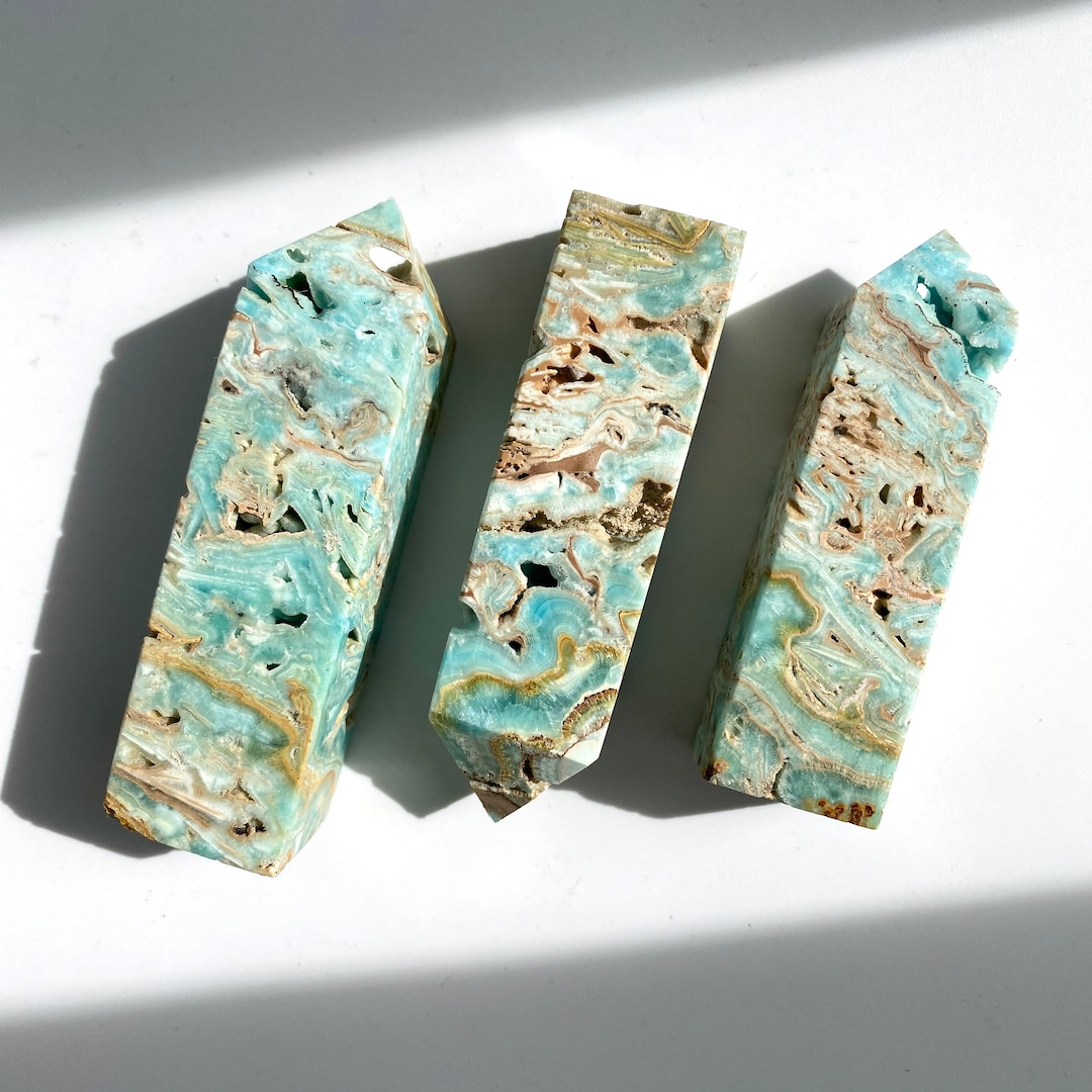 Natural Blue Hemimorphite Crystal Tower Crystals / Energy / Healing ...