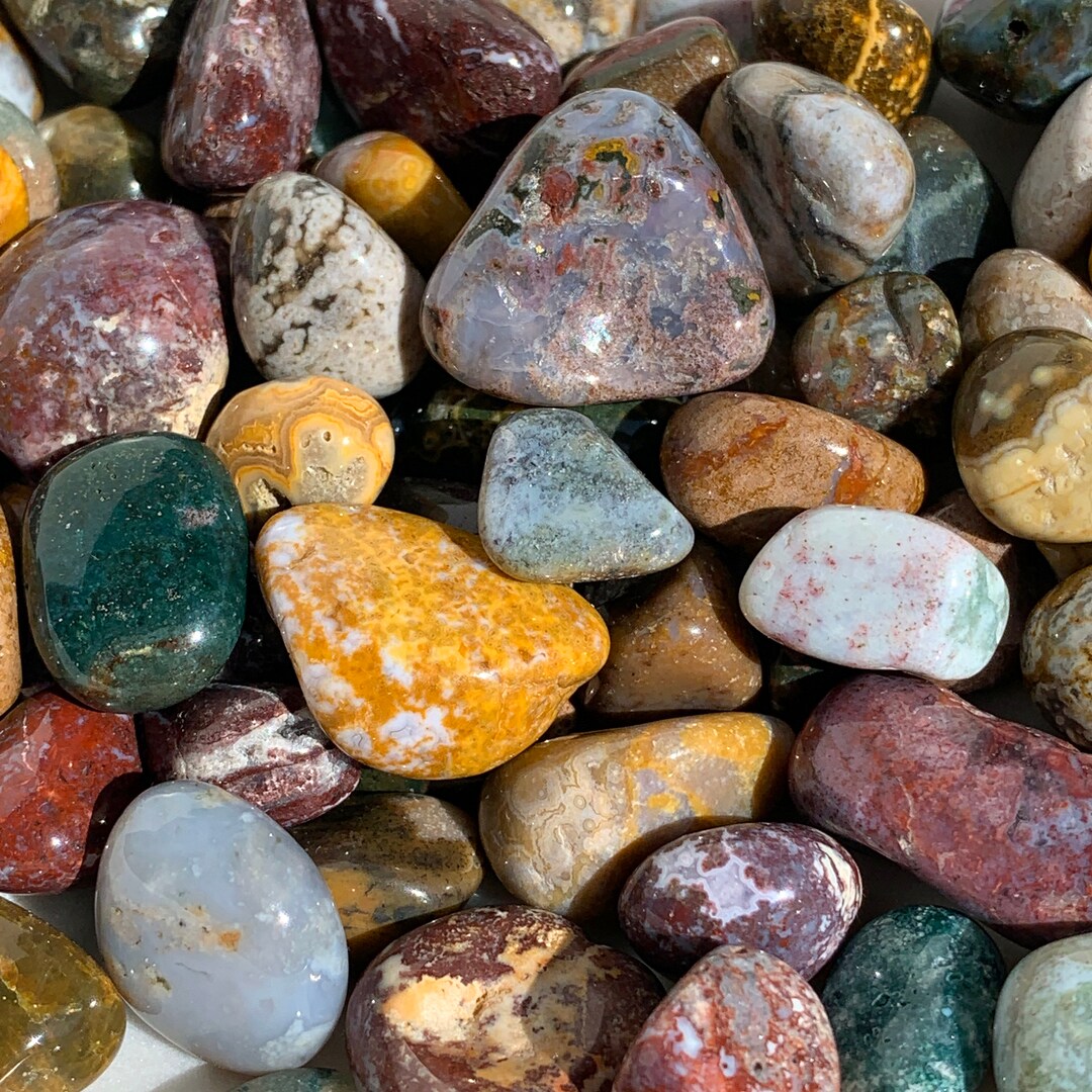 Multicoloured Ocean Jasper Tumbles / Tumbled Stones / Crystals - Etsy