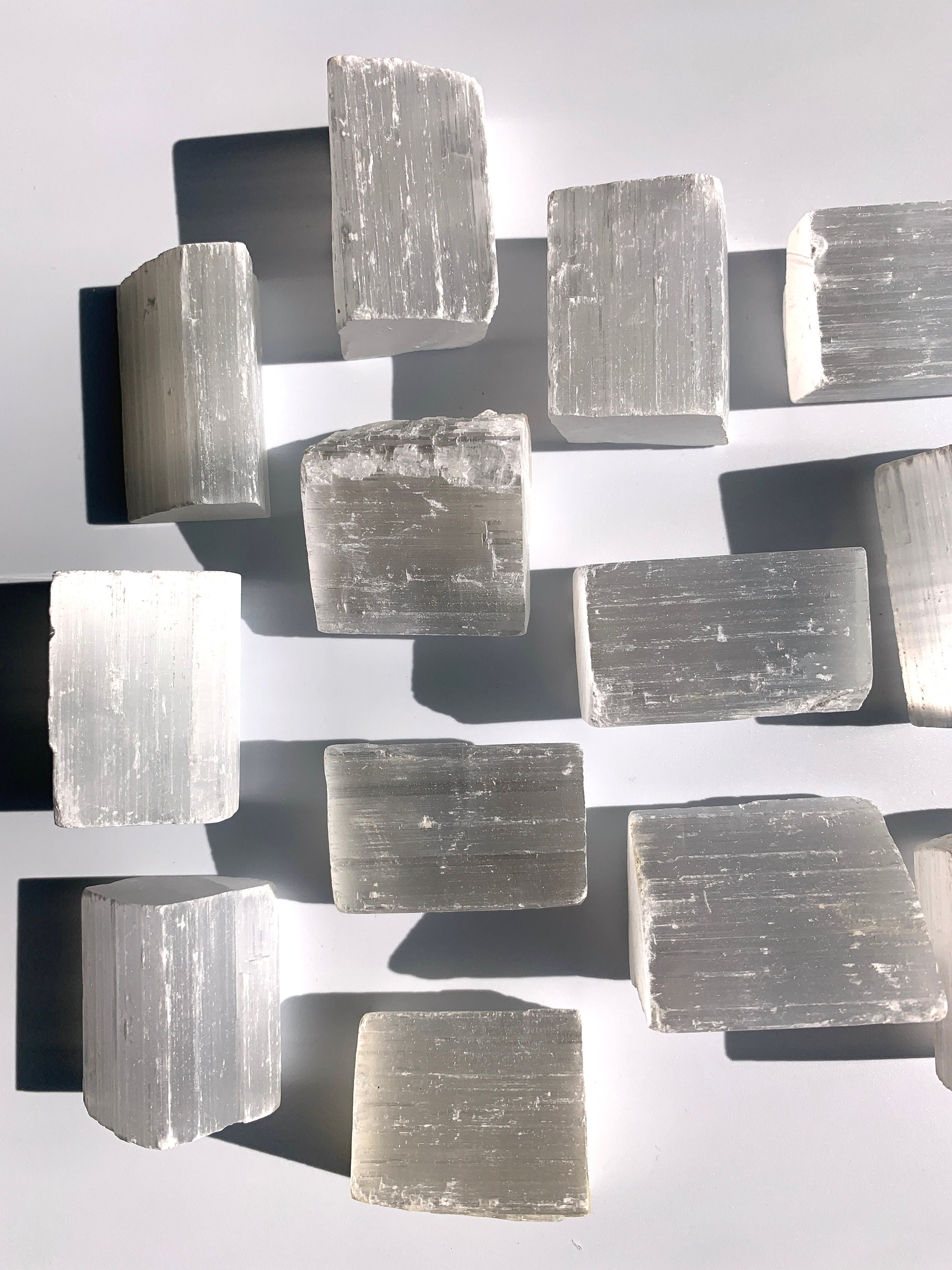 White Selenite / Satin Spar Crystal Specimen Blocks Crystals | Etsy