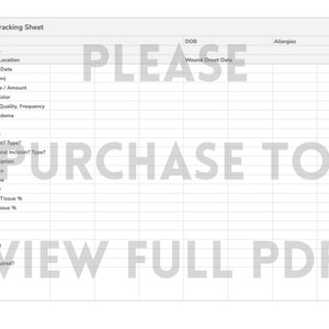 Home Health Nurse Wound Tracking Sheet - Etsy