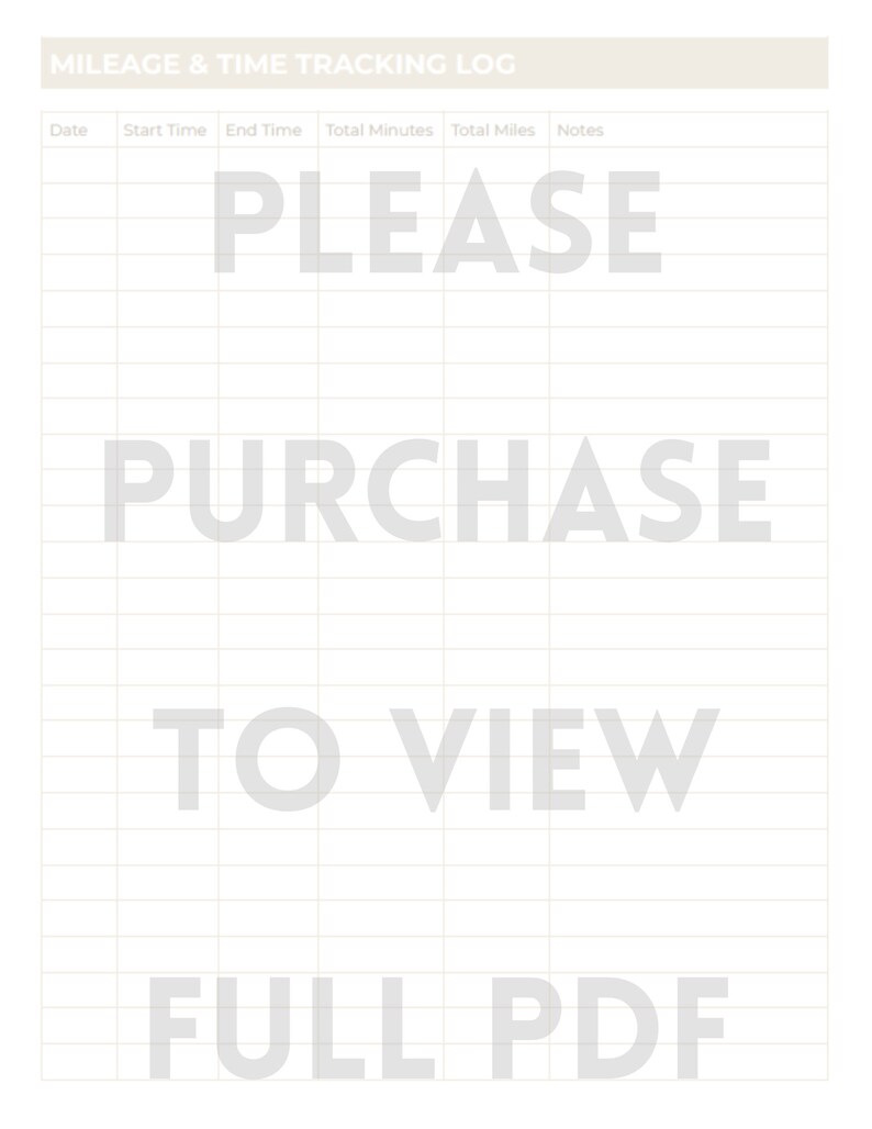 Home Health Mileage & Time Tracking Log - Etsy