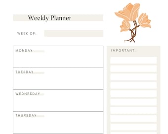 Weekly Planner, Simple Planner, Neutral Planner, Digital Planner ...