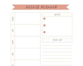 Weekly Planner, Minimalist Planner, Digital Planner, Printable Planner ...