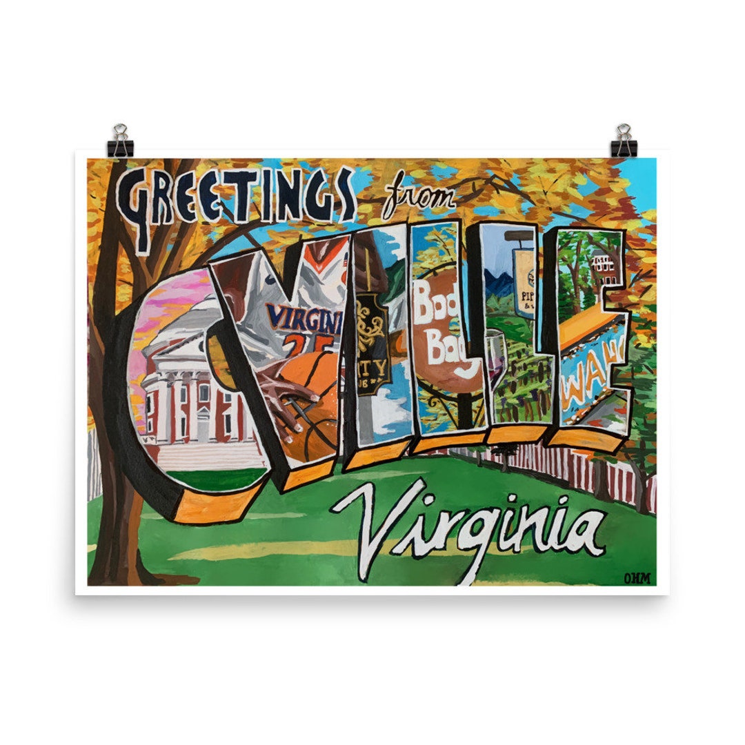 Charlottesville, VA Poster | University of Virginia Cavaliers UVA ...