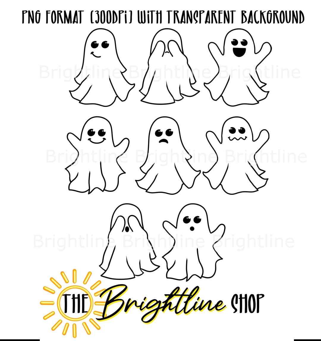 Instant Digital Download Clipart, Halloween, Cute Ghosts, Spooky ...