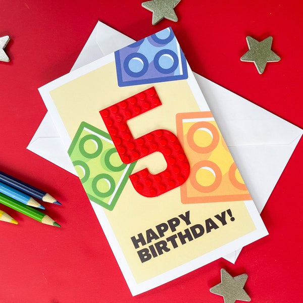 Legos Boys Birthday Card - Etsy