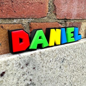 Custom Mario Style Name Sign | Personalized Desk Sign | Boy Gift for ...