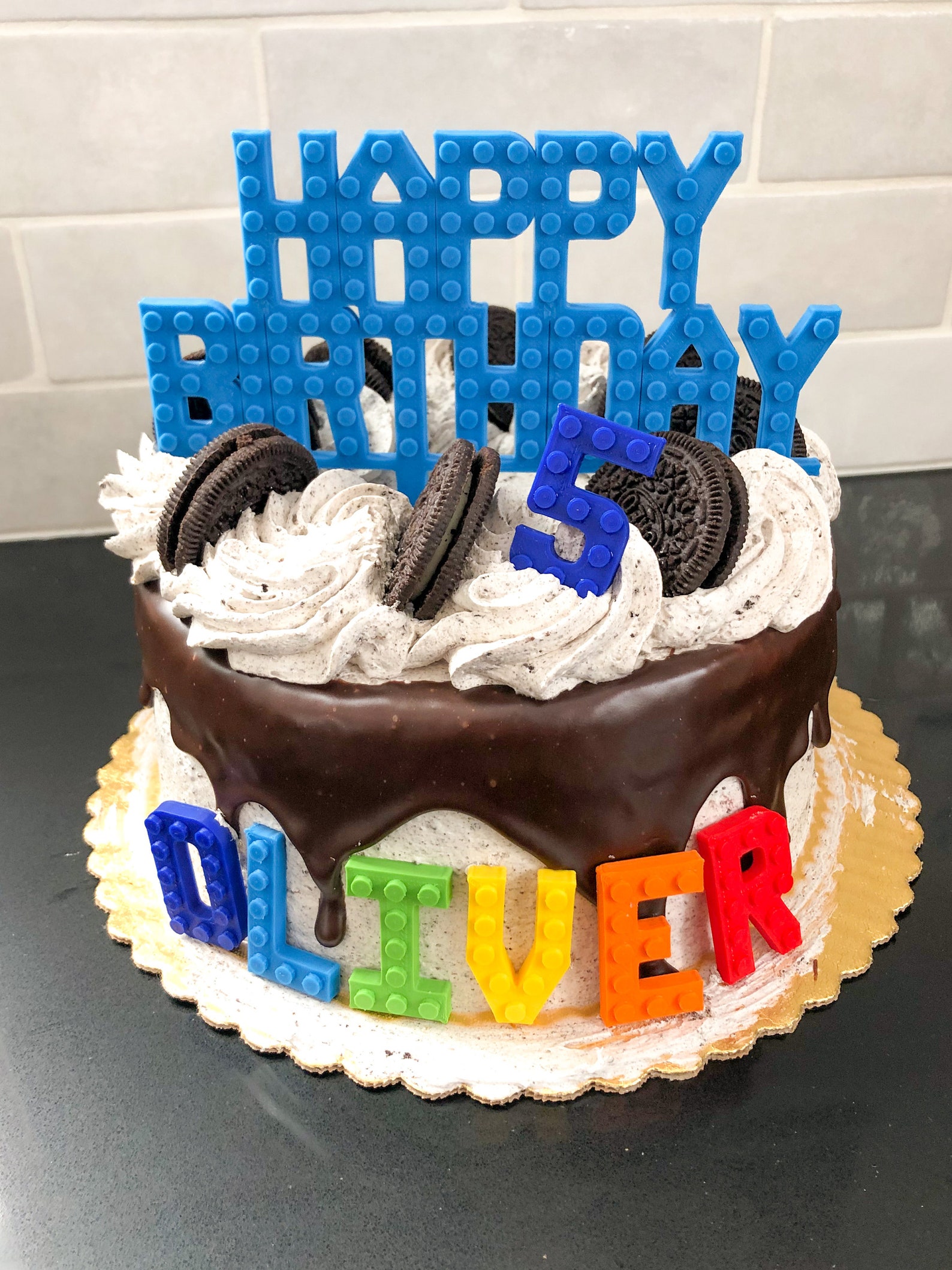 Brick Birthday Cake Topper Cake Decoration for Kids Birthday Cake ...