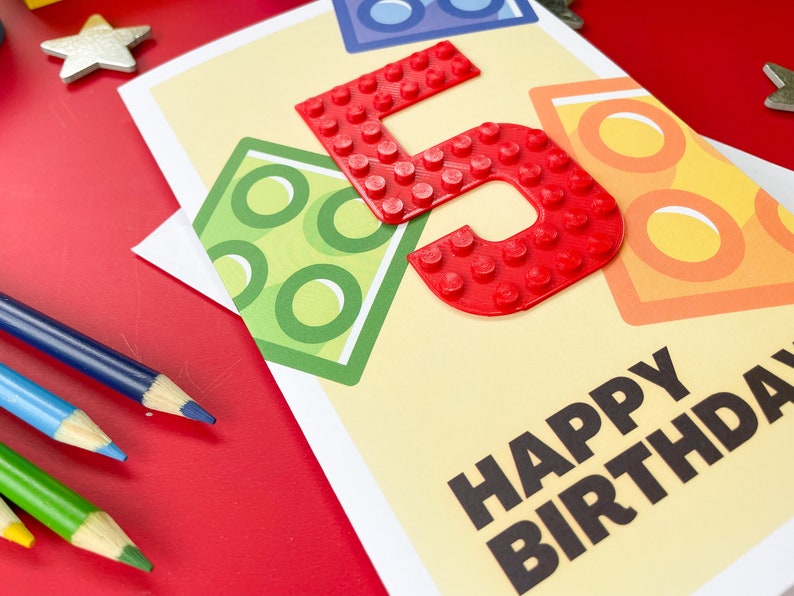 Brick Birthday Card Greeting Card for Boys Kids Girls - Etsy