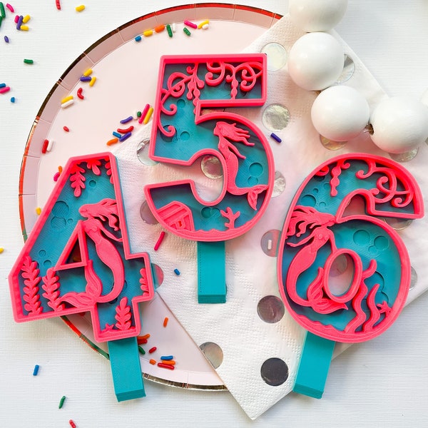 Mermaid Number 5 Cake Topper - Etsy